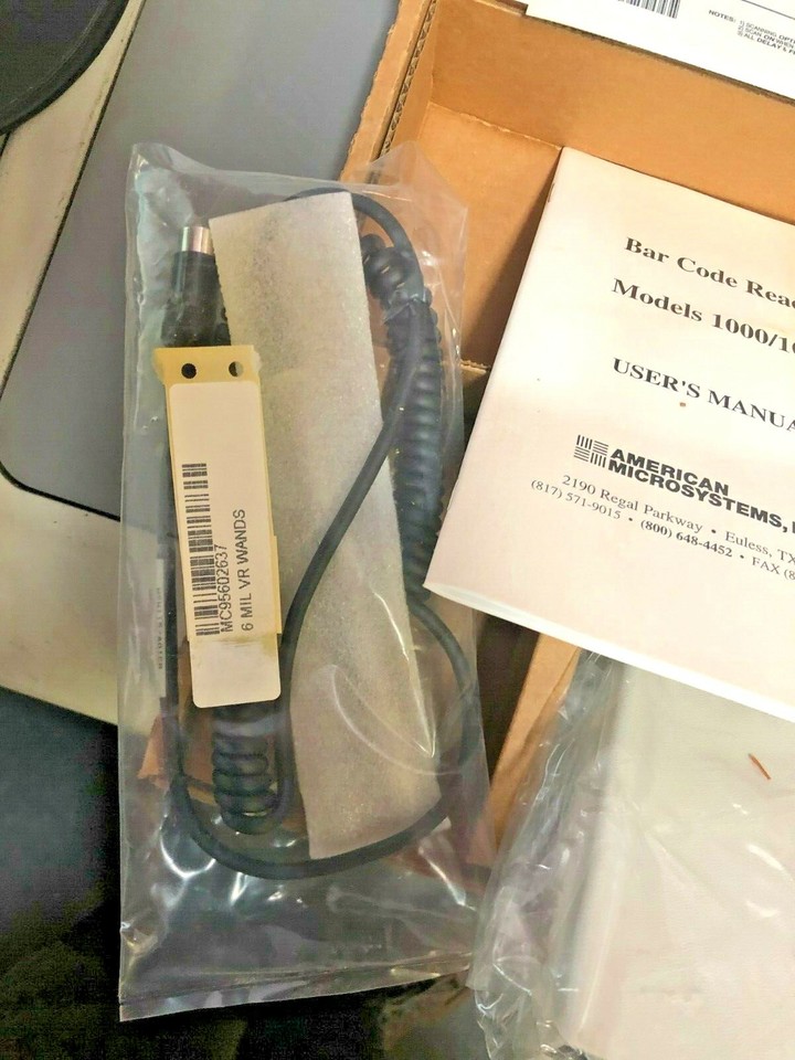 AMERICAN MICROSYSTEMS 1000/1002 MICROSCANNER CARD READER W/ WAND READER ...