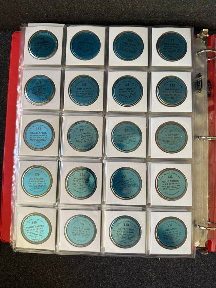 1971 TOPPS BASEBALL COINS COMPLETE SET 1-153 NICE GOOD - EX MID LEVEL ...