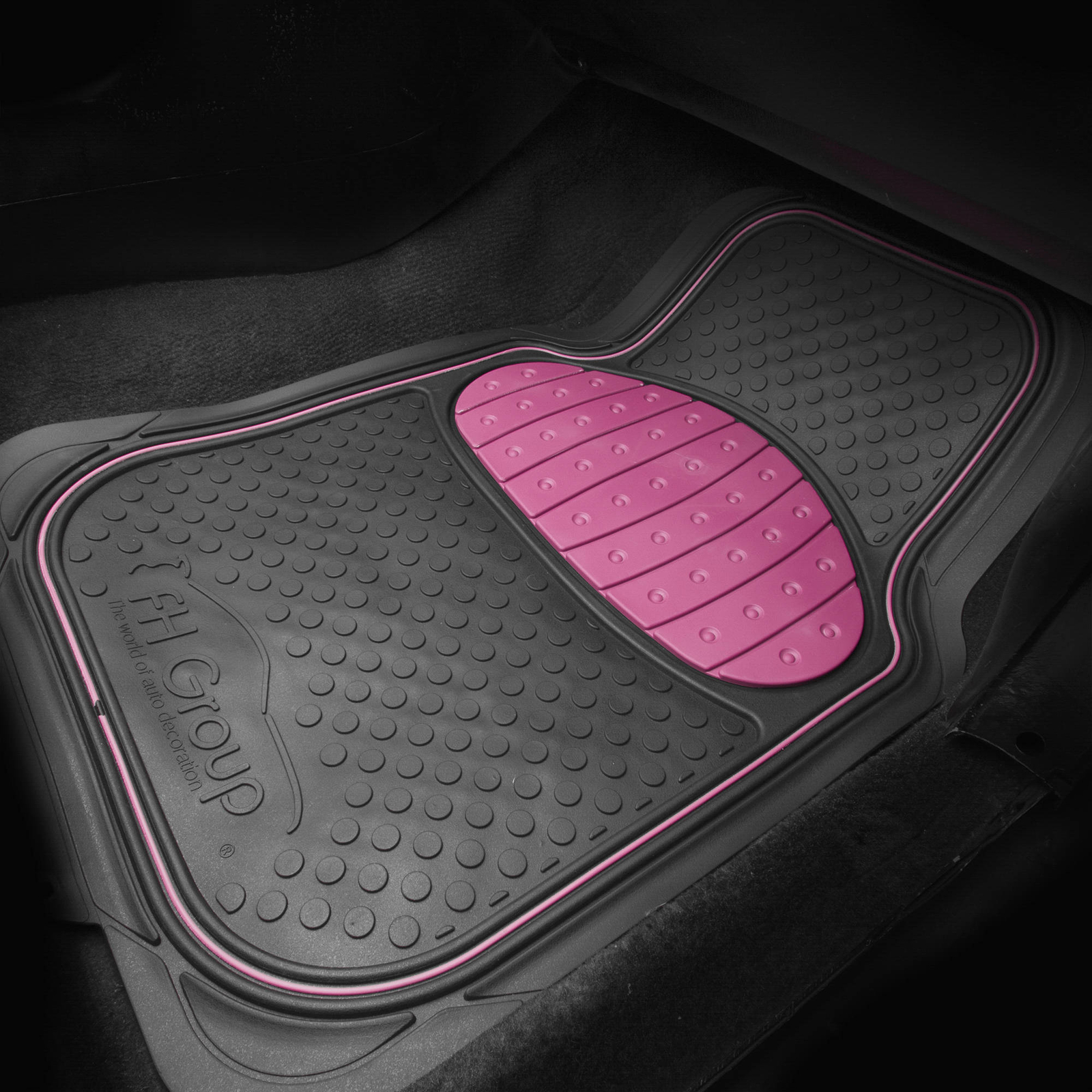 FH Group Universal Floor Mats for Auto Car TODOTERRENO Pink Black w/Free Dash | eBay