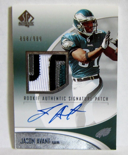 Jason Avant RC 2006 UD SP Authentic#898/999 Rookie 4Clr Patch Auto ...