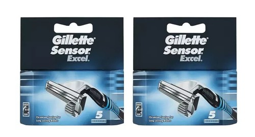 Gillette Sensor Excel Razor Blades, 2 Pack x 5 Cartridges in Each (10 ...