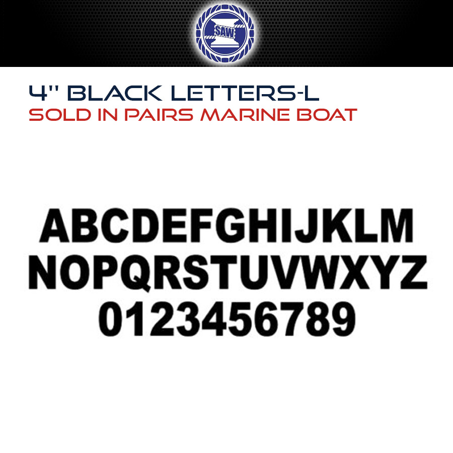 4'' Black Letters-L Sold In Pairs | eBay