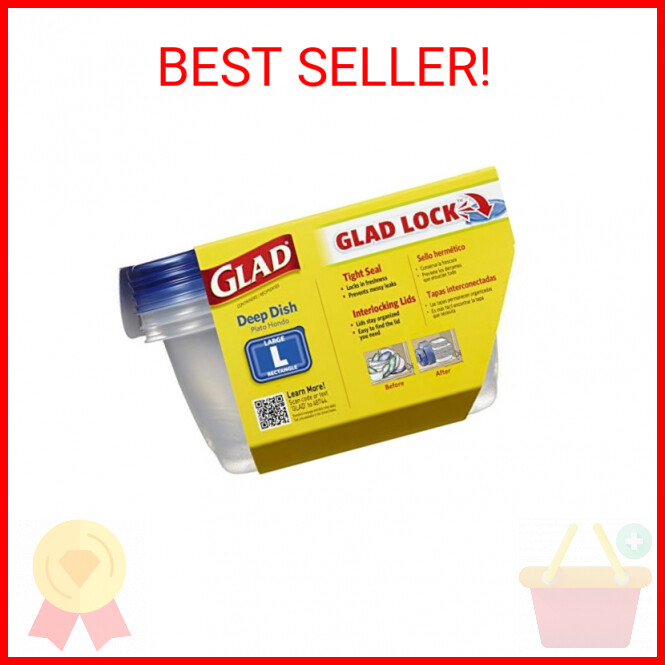 GladWare Deep Dish Food Storage Containers | Large Rectangle Food ...