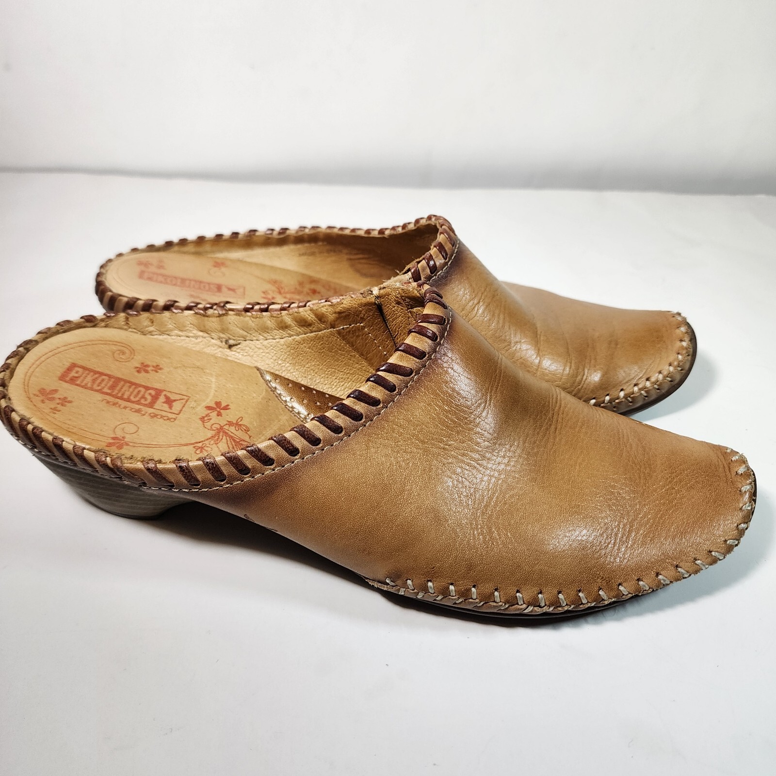 Pikolinos Tan Leather Mule Clogs Slip On Shoes Women’… - Gem