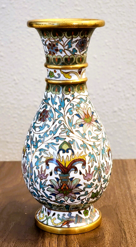 Brass Enamel Vase Zi Jin Cheng Fine Large | eBay