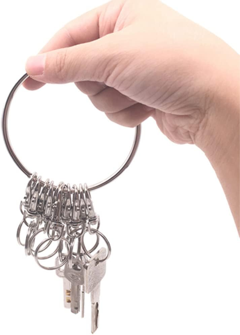 1PC Portable Metal Ring Key Organizer Holder with Swivel Clasps Janitor ...