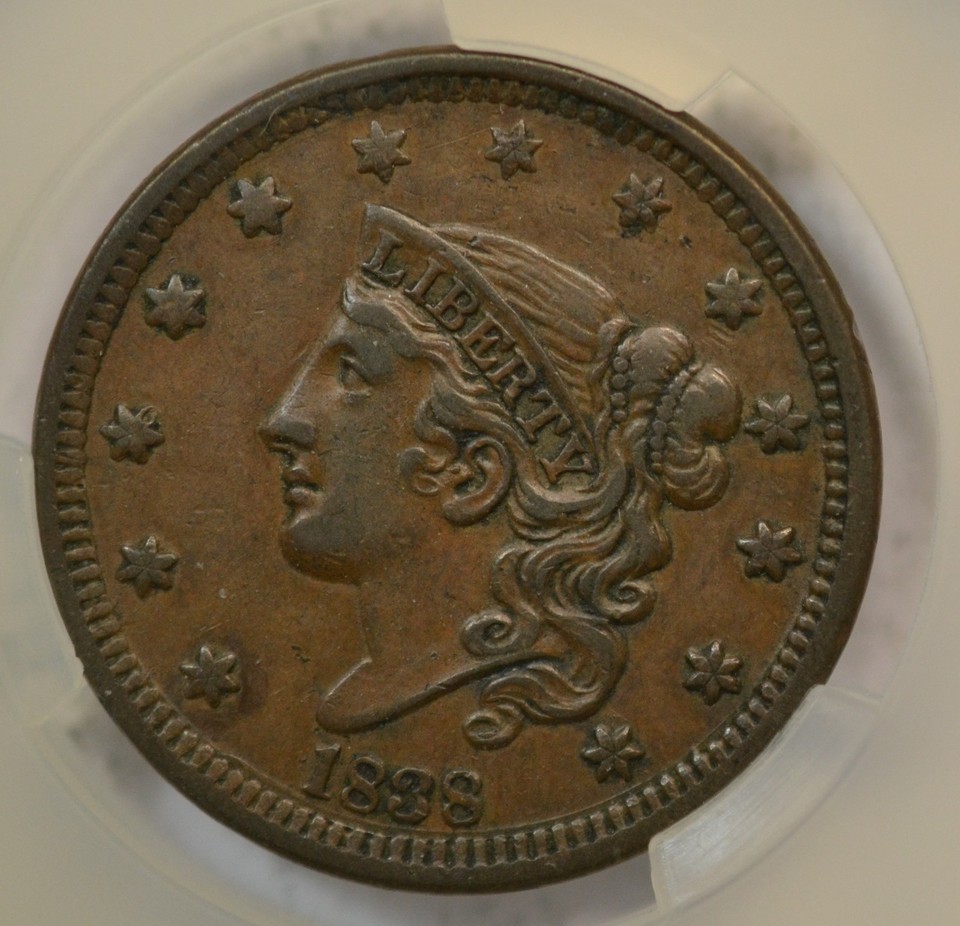 1838 Coronet Head large cent, CAC XF40 | eBay