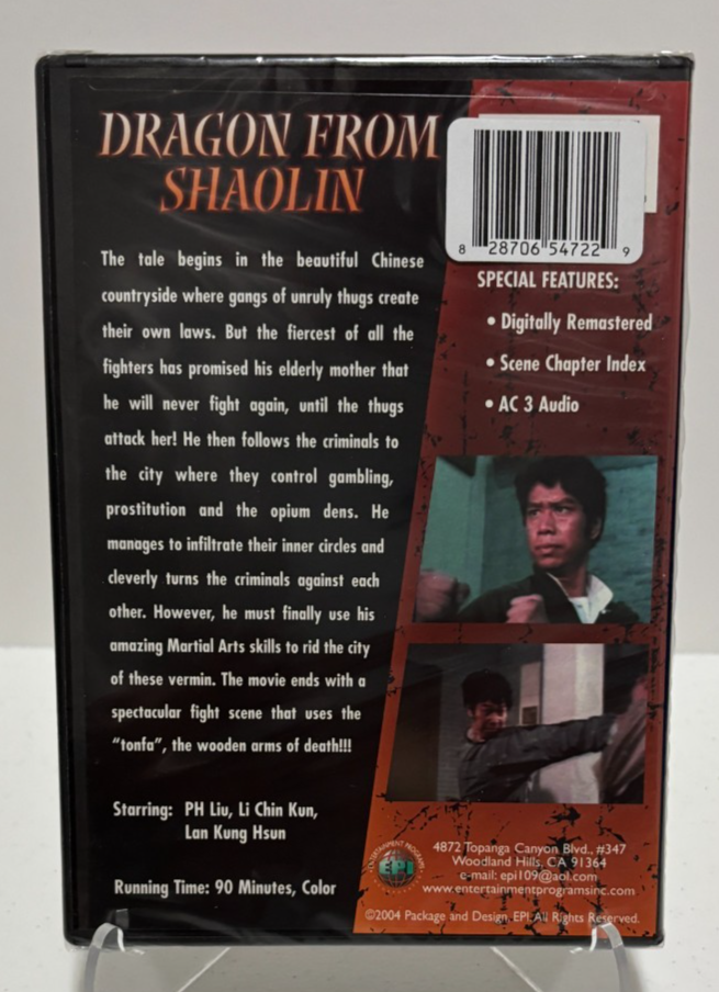 Master Arts Presents Dragon From Shaolin (DVD) Action, Adventure ...