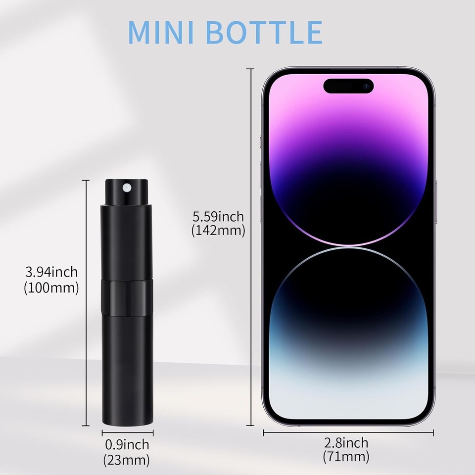 3Pcs 8ml Cologne Travel Bottle, Perfume Atomizer, Refillable black | eBay