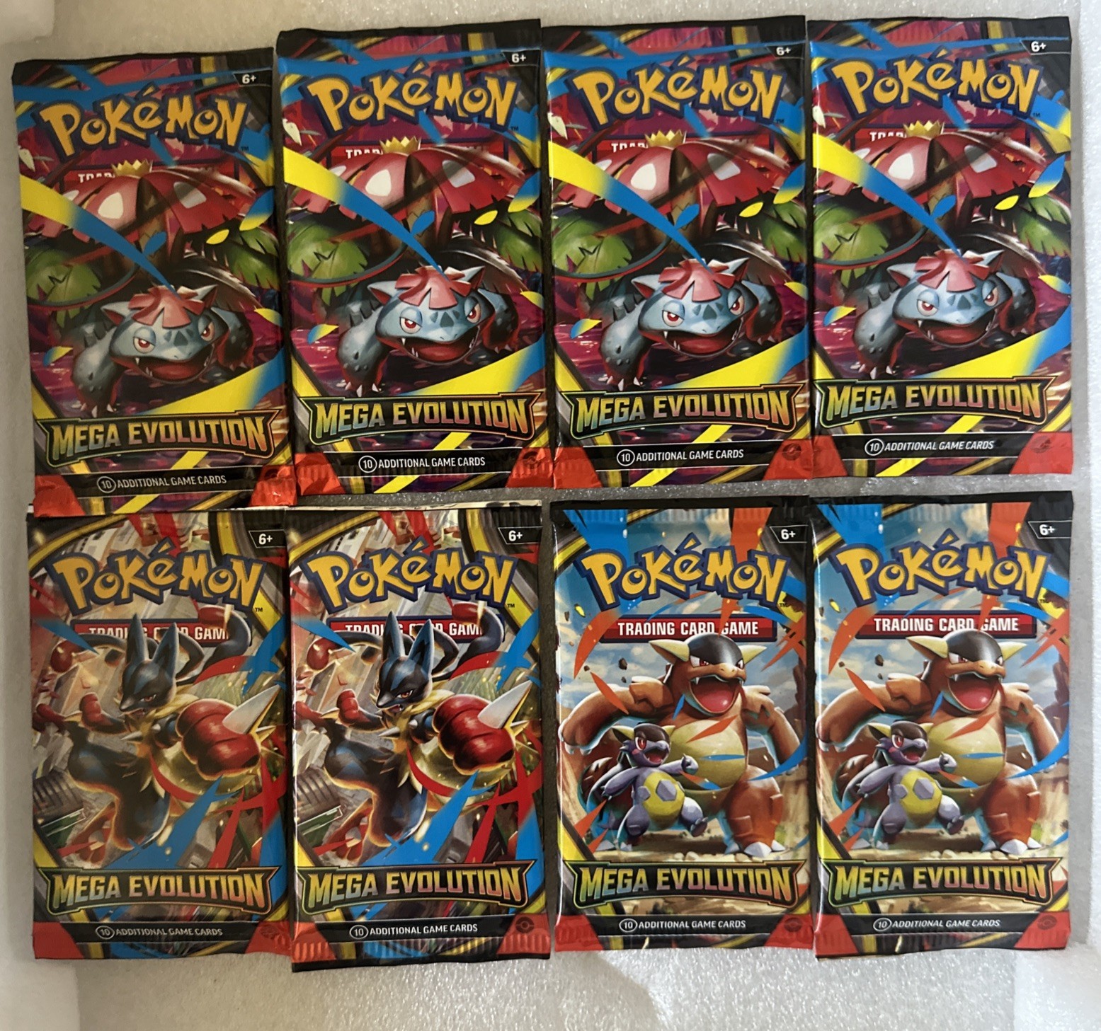 POKEMON TCG MEGA EVOLUTION (8)ct BOOSTER FOIL PACKS LOT NEW SEALED ...