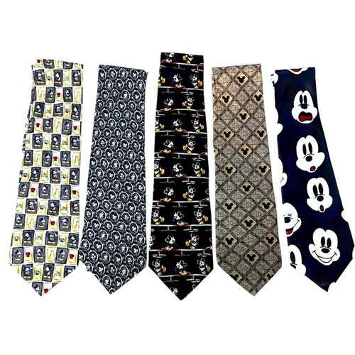 Disney Mickey Mouse Men's Tie Bundle of 5 Silk Disney World Goofy Silk ...