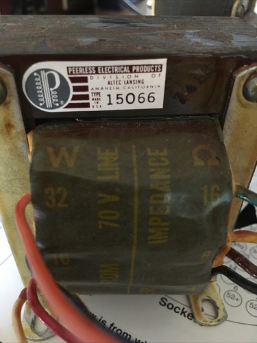 Peerless 15066 70V Audio Transformer - Altec Lansing | eBay