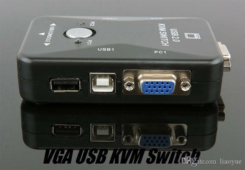 Mouse Keyboard Monitor Sharing Computer PC Dual/2-Port USB VGA KVM ...