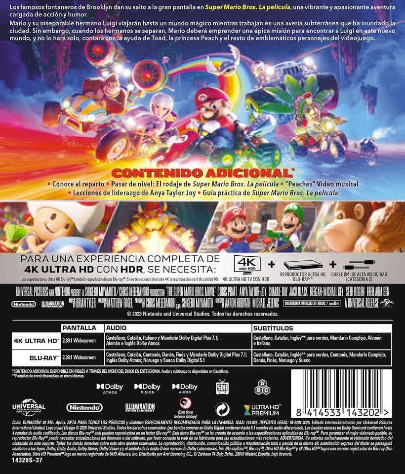 Super Mario Bros (The Super Mario Bros. Movie) 4K + Blu-Ray New ...