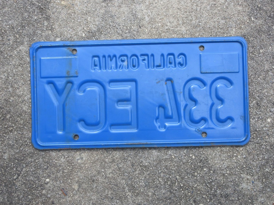 1975 California Blue Yellow License Plate CA C334 ECY Chevrolet Ford ...