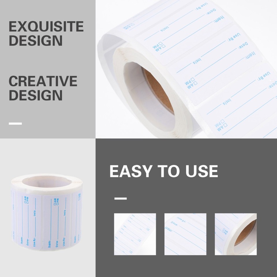 5 Rolls Adhesive Label Bottle Labels Stickers Food Container Removable ...