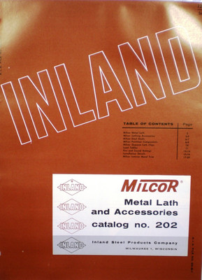 MILCOR Inland Steel Products ASBESTOS Fireproofing Lath Plaster ...