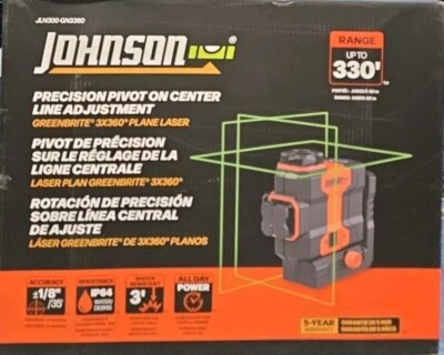 Johnson GREENBRITE 3X360 Precision Pivot Plane Laser JLN300-GN3360 ...