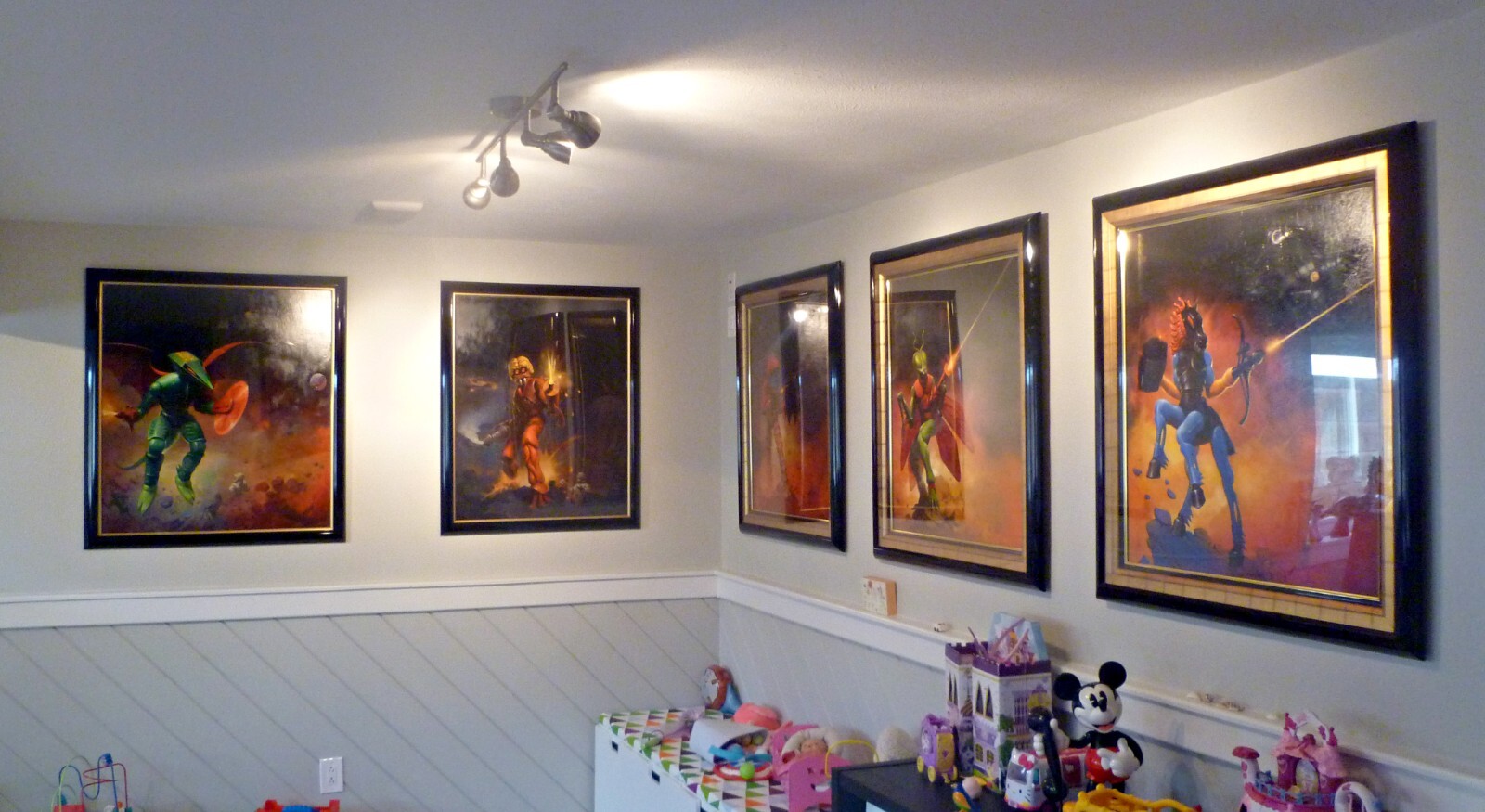 Vintage Frazetta Ken Kelly 7 Original Micronauts Microman Paintings Set ...