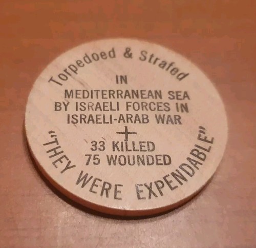 TOKEN ISRAEL ISRAELI ARAB WAR WOODEN NICKEL USA COIN SHIP MARINE MEDAL ...