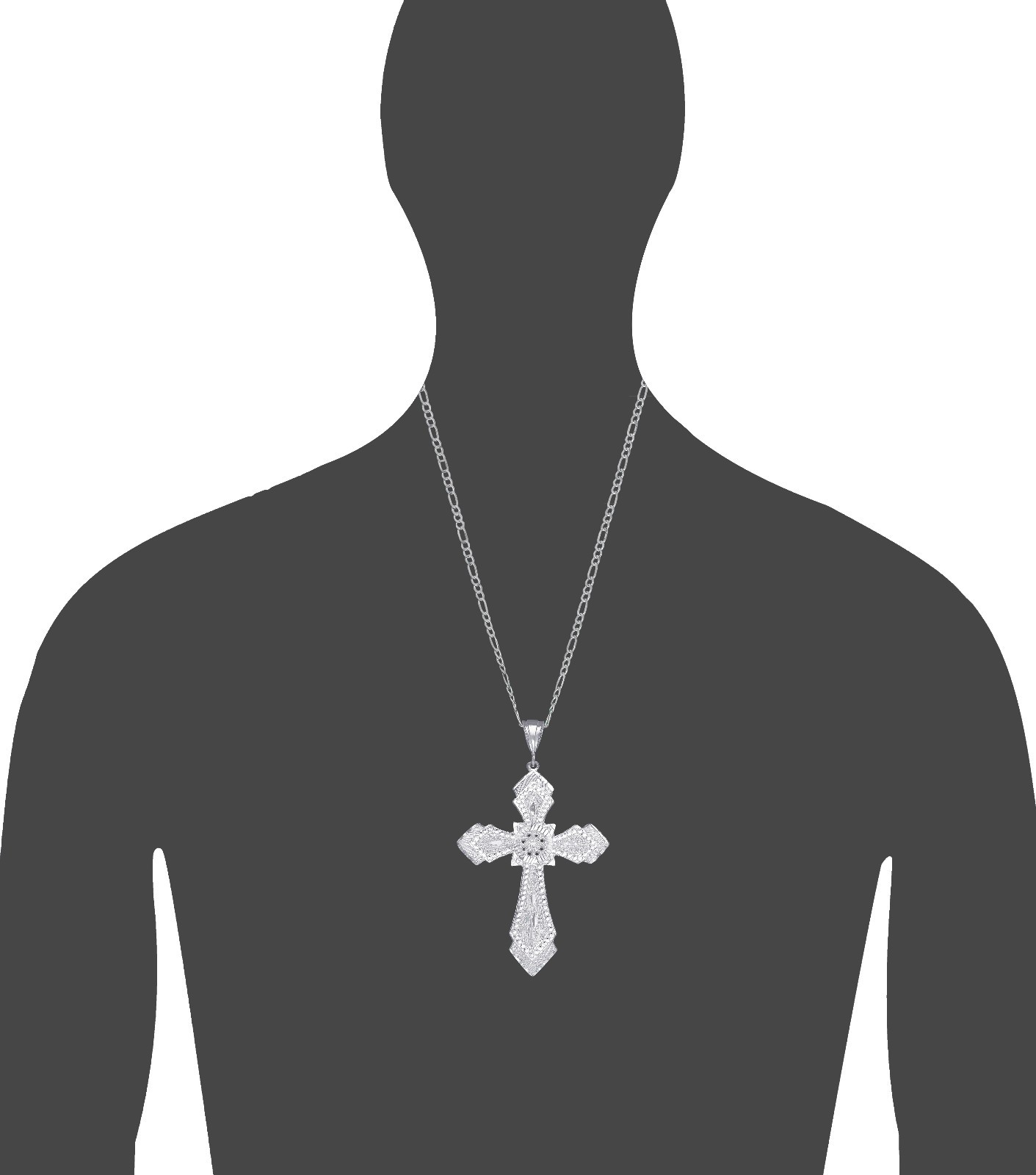 Large Heavy Sterling Silver Cross without Jesus Pendant Necklace 3.5 ...