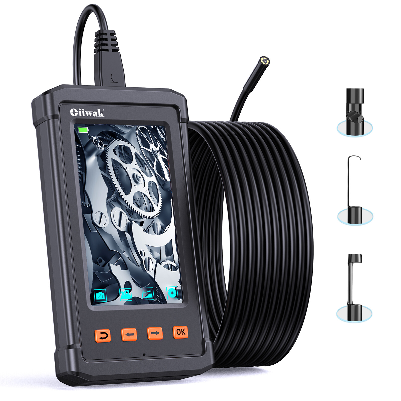HD Industrial Endoscope Borescope 1080P LCD 4.3" Inspection Snake ...