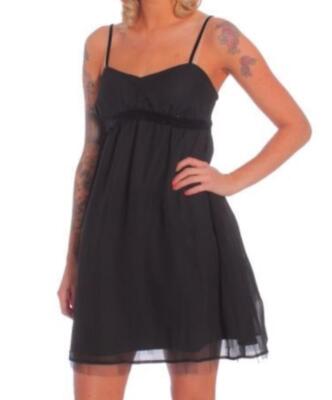 VOLCOM Black Spaghetti Strap Casual Empire Sun Dress NEW Jrs Sz XS X ...