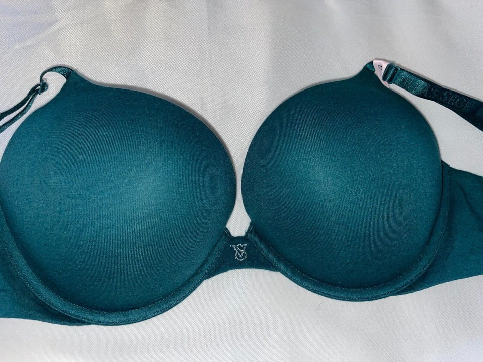 VICTORIA SECRET BOMBSHELL BRA ADD 2 CUP PLUNGE Super Push UP NEW Shine ...