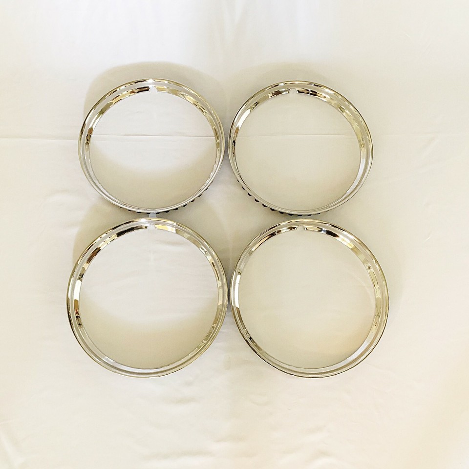 4X Original Style Smooth Early Ford Wheel Trim Rings/ Beauty Rings- Pol ...