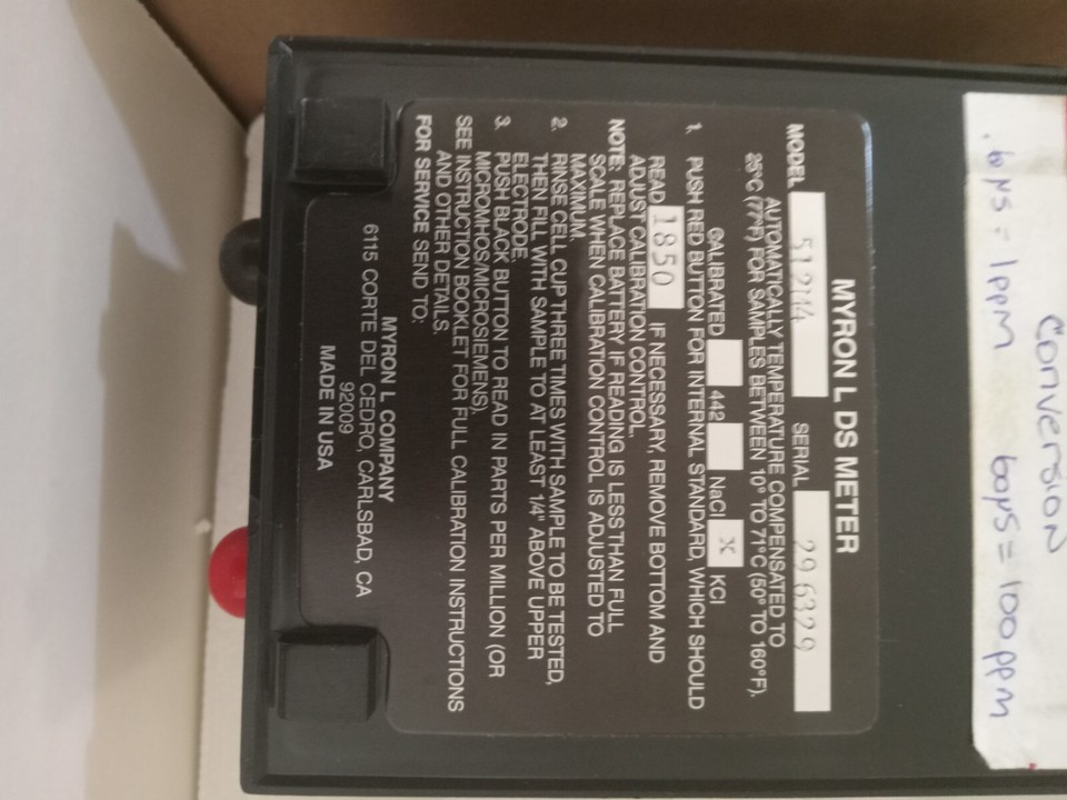 Myron L 512M4 DS Analog Conductivity Meter micromhos/microsiemens | eBay