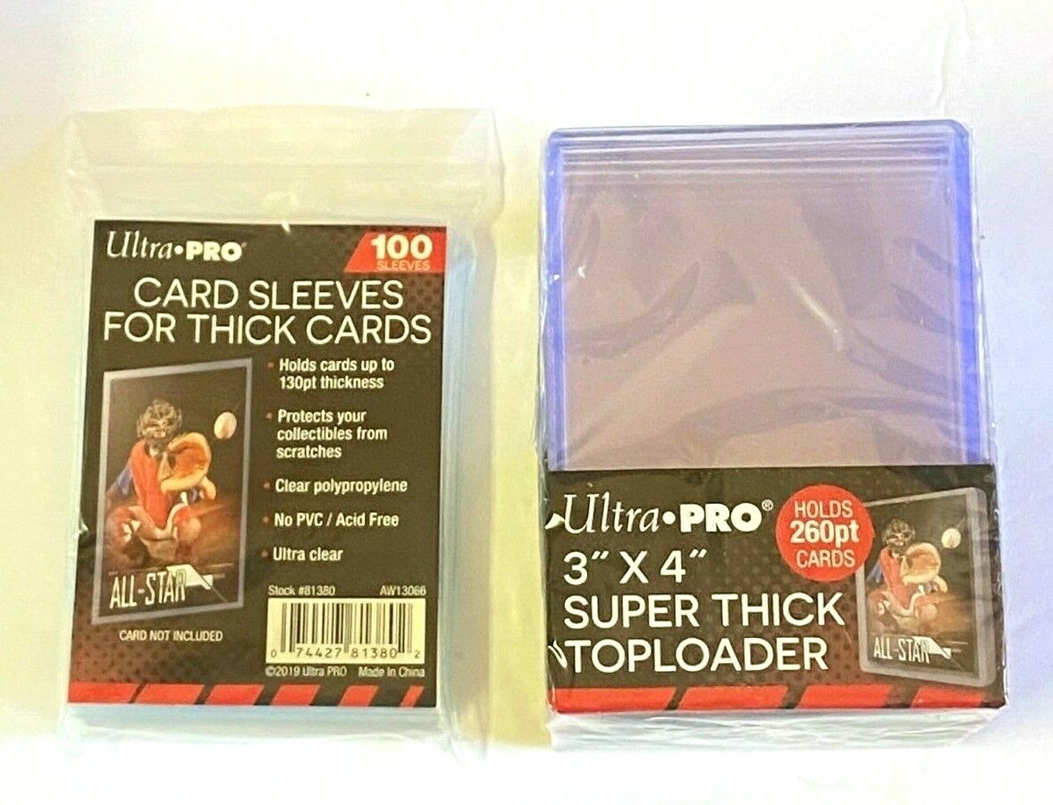 100 ULTRA PRO SOFT TRADING CARD THICK SLEEVES+(10) 260pt toploader TOP ...