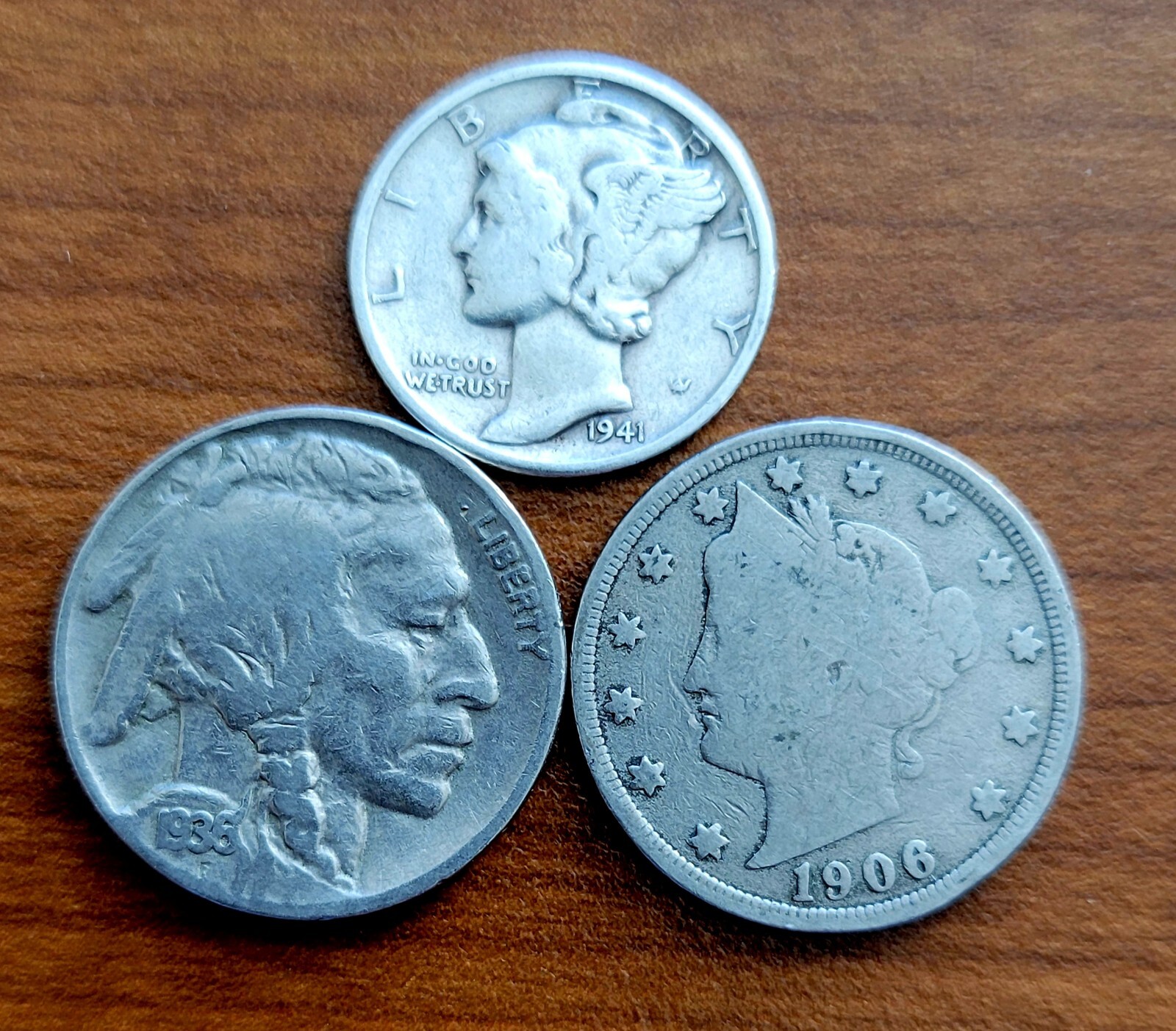 Mercury Silver and 2 more Old US Coins Lot of 3 Rare US Coins. NO CULL ...