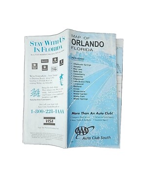 Vintage 2003 Orlando Florida AAA Auto Club South Blue Folded Map | eBay