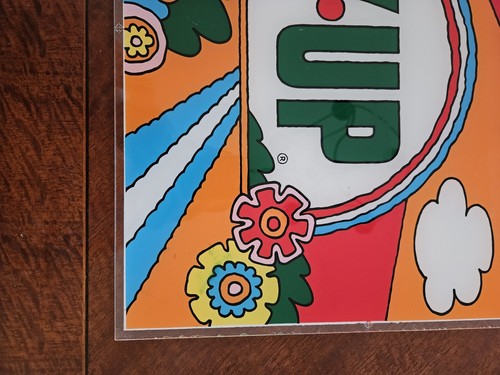 Vintage 1970s Peter Max Style 7UP Plexiglass Soda Machine Display Sign ...