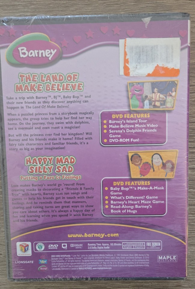 Barney Double Feature The Look and Of Make Believe & Happy Mad Silly ...