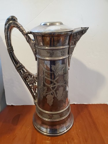 gorgeous silver plated communion pitcher, grape vines & beautiful ...