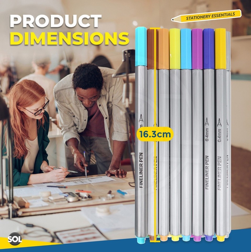 32-64PK Fine Liner Pens Set Coloured Fineliner Assorted Colours ...