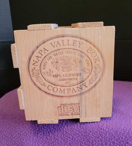 Napa Valley Box Shelf Crate 20 CD Storage DVD Rack Holder Wood Vintage ...