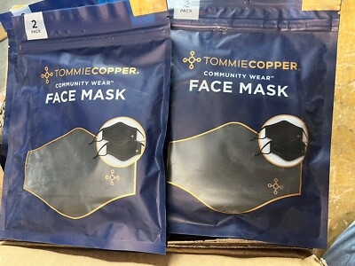 (51 Packs Of 2) Tommie Copper Community Wear Face Mask - Black Reusable ...