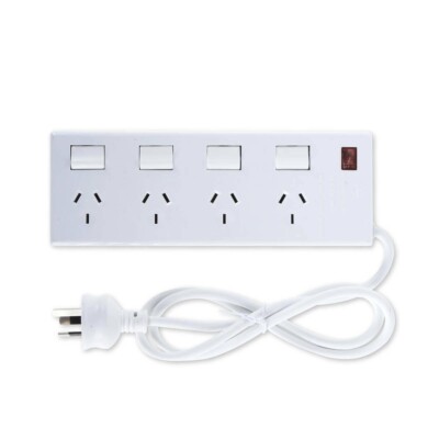 1x Powerboard Overload Protection 4 Outlet Power Board Individual ...