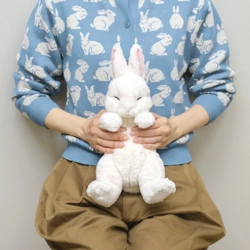 White Rabbit 36cm Sleep in You Lap Plush Animal Sun Lemon Japan AT0227Y ...