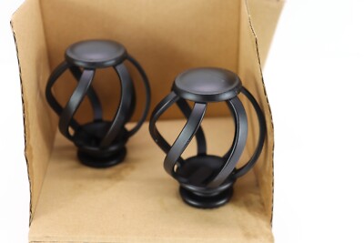 Swirl Cage Finials Matte Black Set of 2 Fits 1 in. Curtain Drapery Rod ...