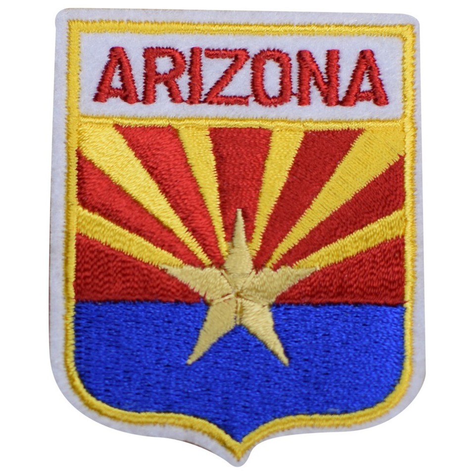Arizona Patch - Embroidered AZ Flag Shield Badge 2.75" (Iron Or Sew On ...