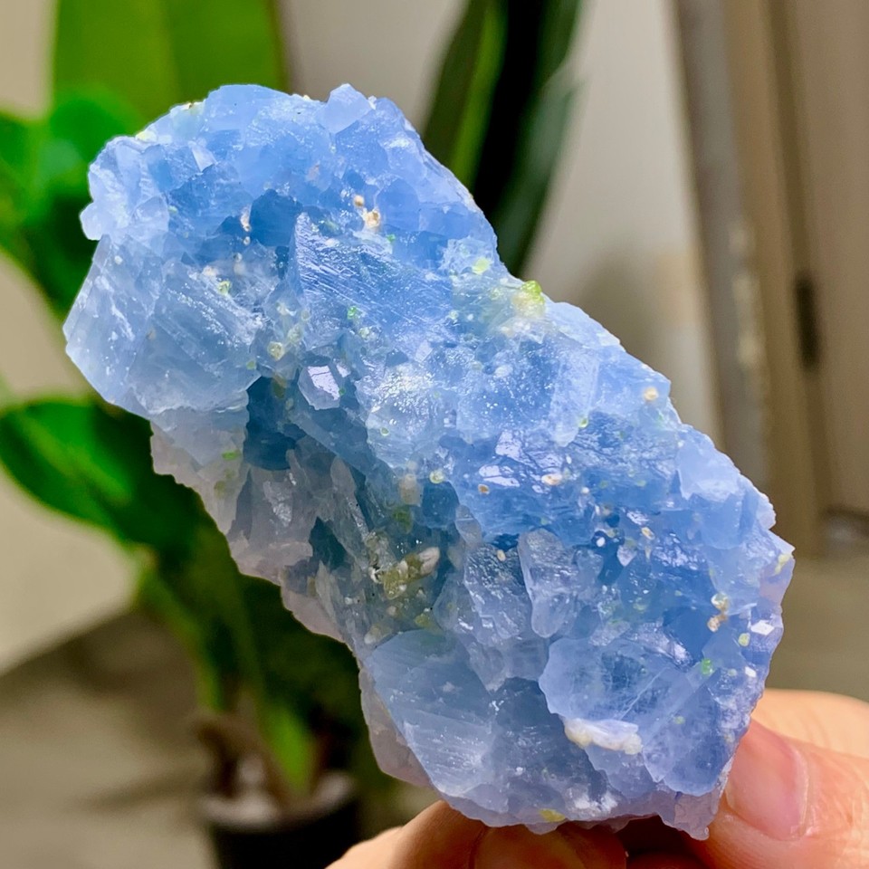 96G Top! Natural Blue Calcite ClusterRoughTextured Crystal gemstone ...