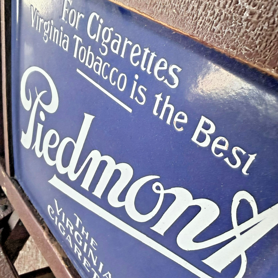 ANTIQUE PIEDMONT CIGARETTES ADVERTISING SIGN FOLDING CHAIR 2 sided ...