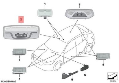 Genuine BMW F40 F44 116d 116i 118d Interior reading light LED front ...