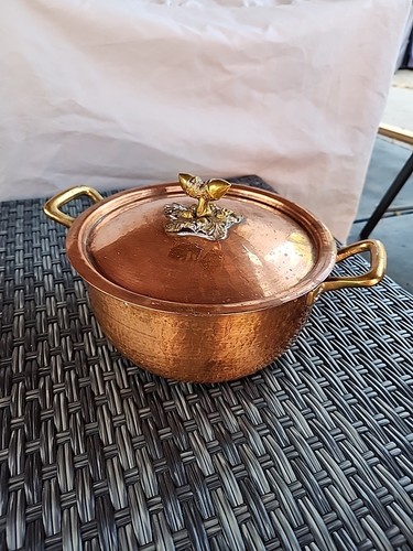 Vintage RUFFONI Historia Hammered Copper Stockpot w Nuts Lid 7 1/2 ...
