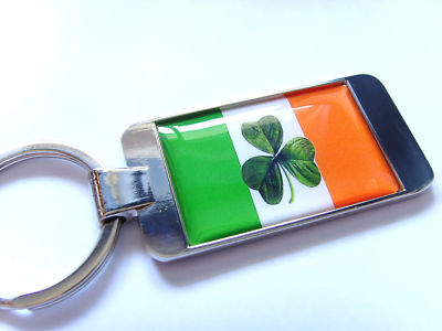 IRELAND FLAG IRISH LEAF CLOVER KEYRING KEY FOB KEYFOB CHAIN GIFT | eBay