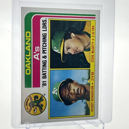 1982 Topps A's Leaders/Checklist Baseball Card #156 NM-Mint FREE ...