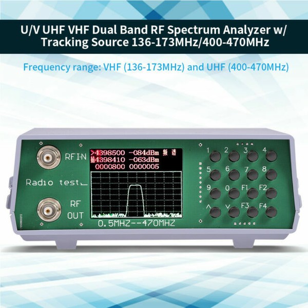 UHF VHF Dual Band RF Spectrum Analyzer Tracking Source Radio Frequency ...